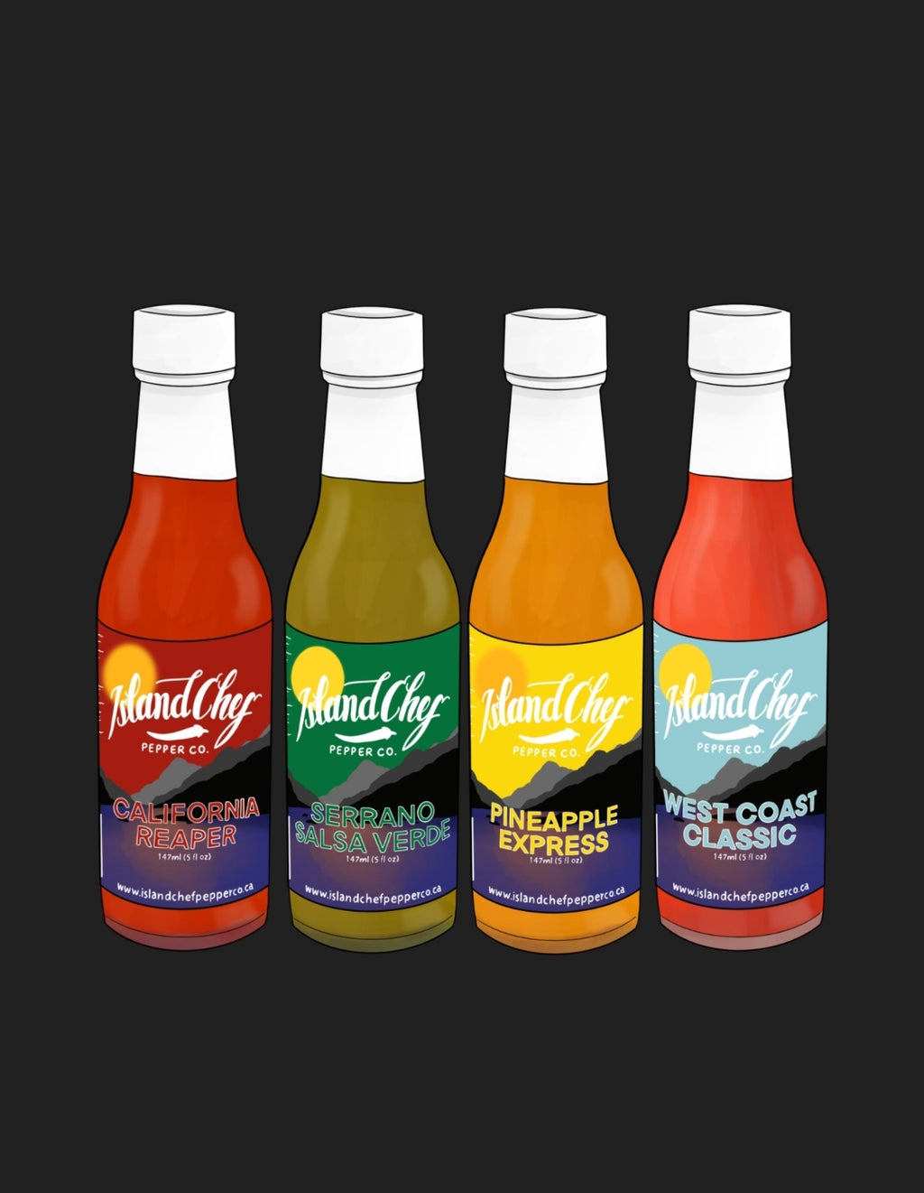4Bottles Tee – Island Chef Pepper Co.